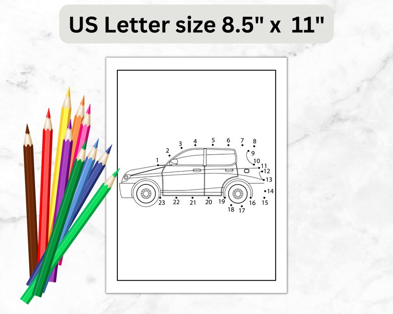 Vehicle Connect the Dots: Number Counting Activity (digital Download ...