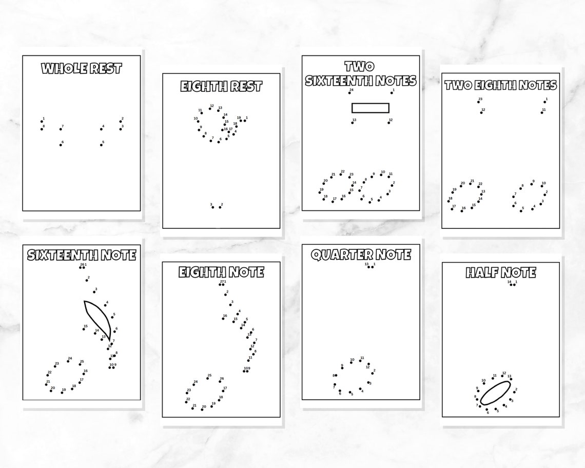 Music Symbols Connect the Dots Worksheets Activity | Identify Music ...