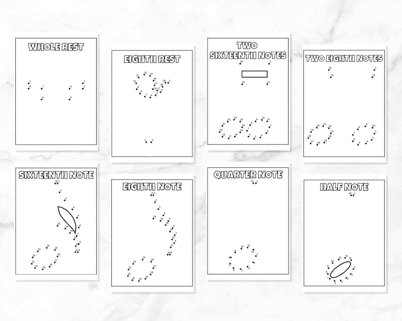 Music Symbols Connect the Dots Worksheets Activity | Identify Music ...