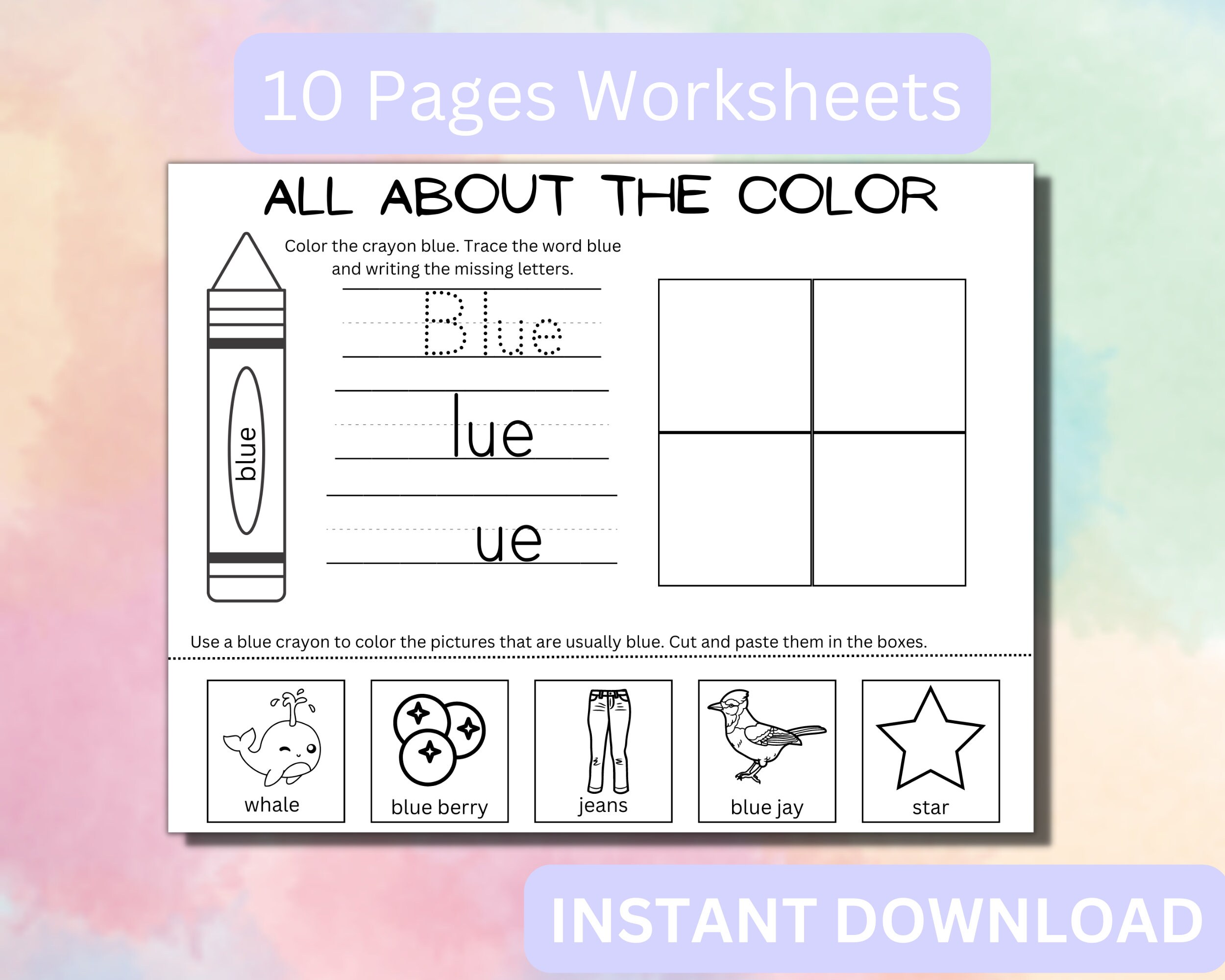 Learning Color Worksheets Worksheets for Toddler Homeschool Curriculum ...