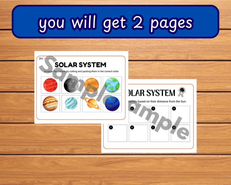 Solar System Cut and Paste Activity for Kids | Planet Order Worksheet ...
