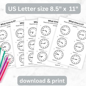 20 Printable Time Worksheets for Kindergarten, 1st and 2nd Grade What ...
