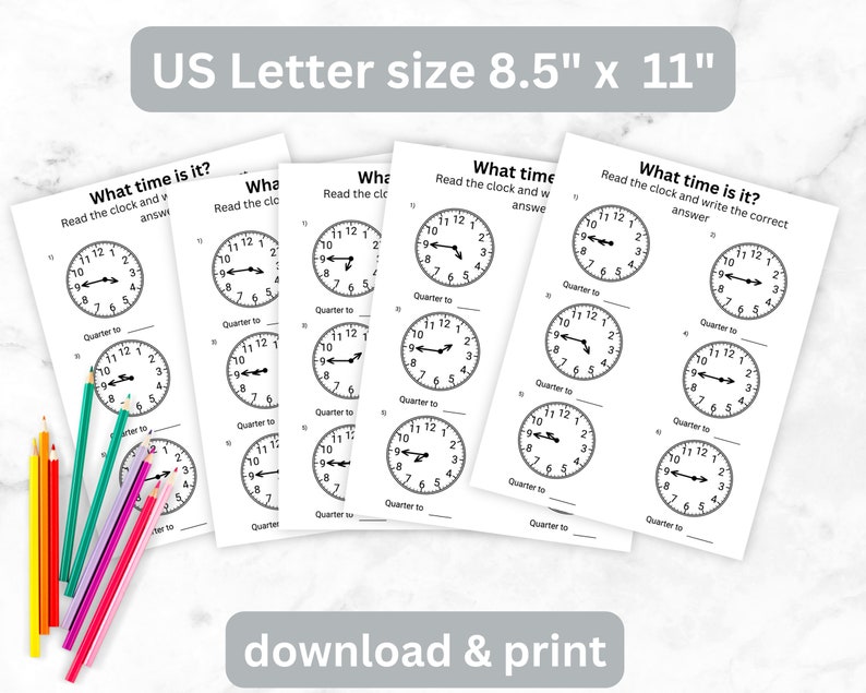 20 Printable Time Worksheets for Kindergarten, 1st and 2nd Grade What ...