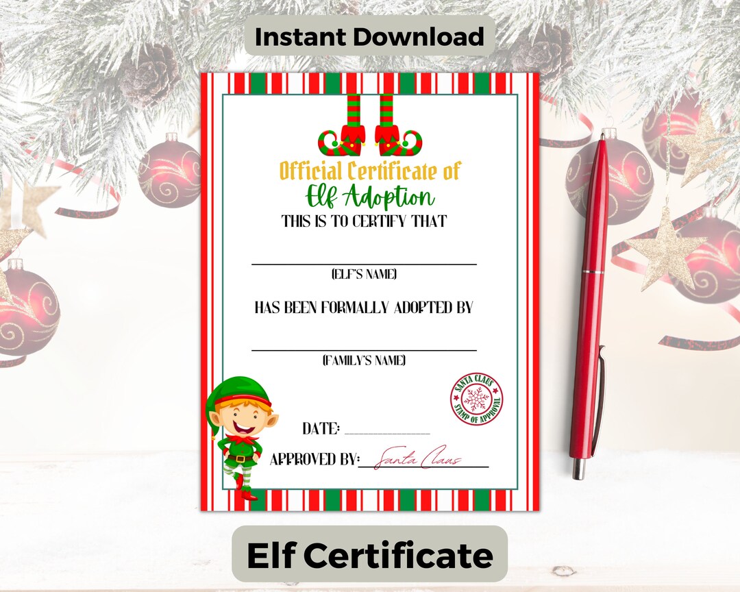 Elf on the Shelf Certificate Official Elf Certify Christmas Must Haves ...