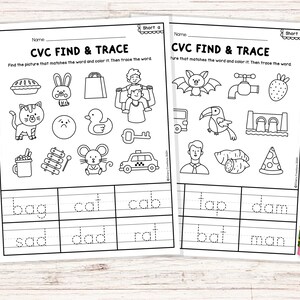 CVC Words Find and Trace Activity Printable 1st Grade Worksheets ...