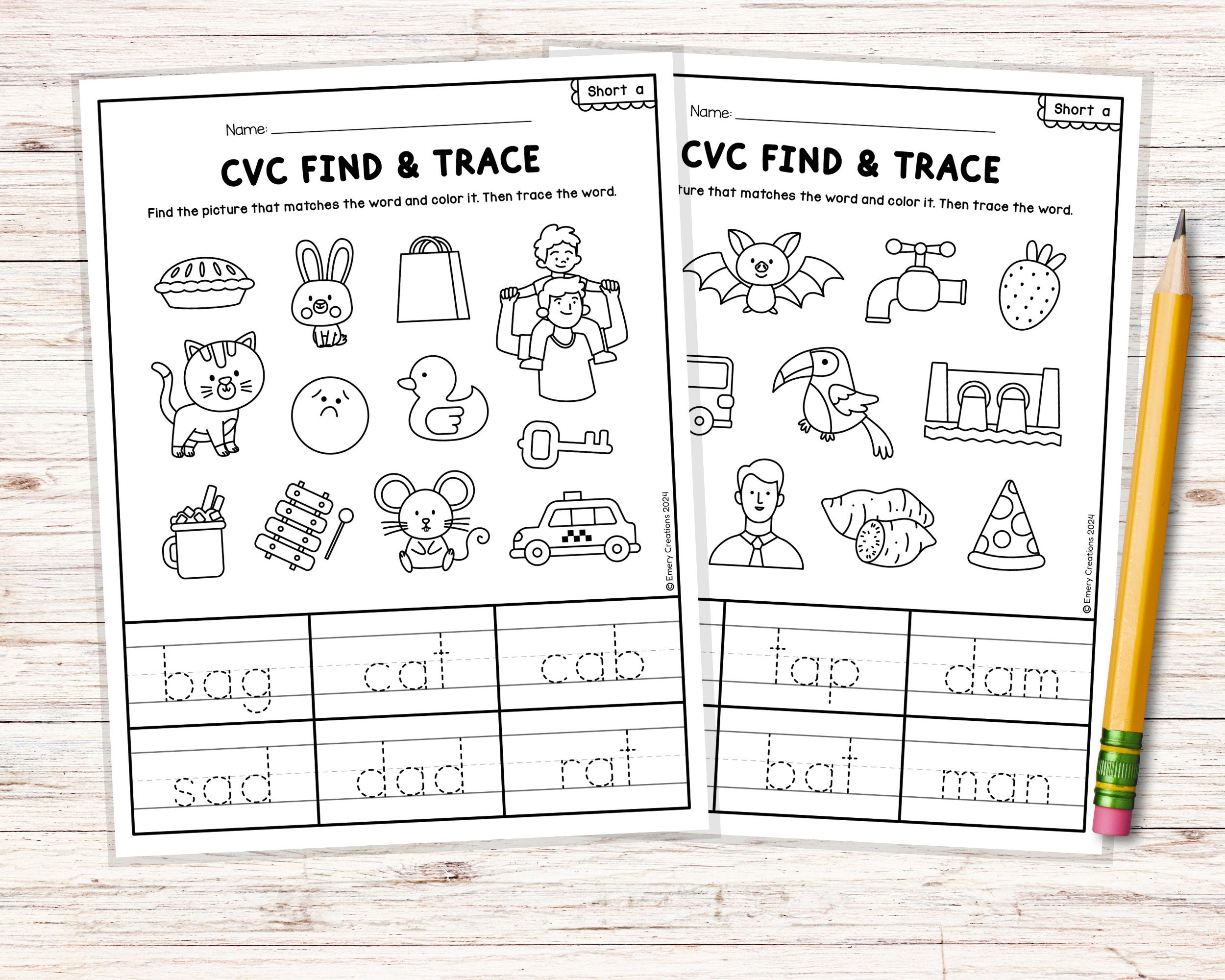 CVC Words Find and Trace Activity Printable 1st Grade Worksheets ...