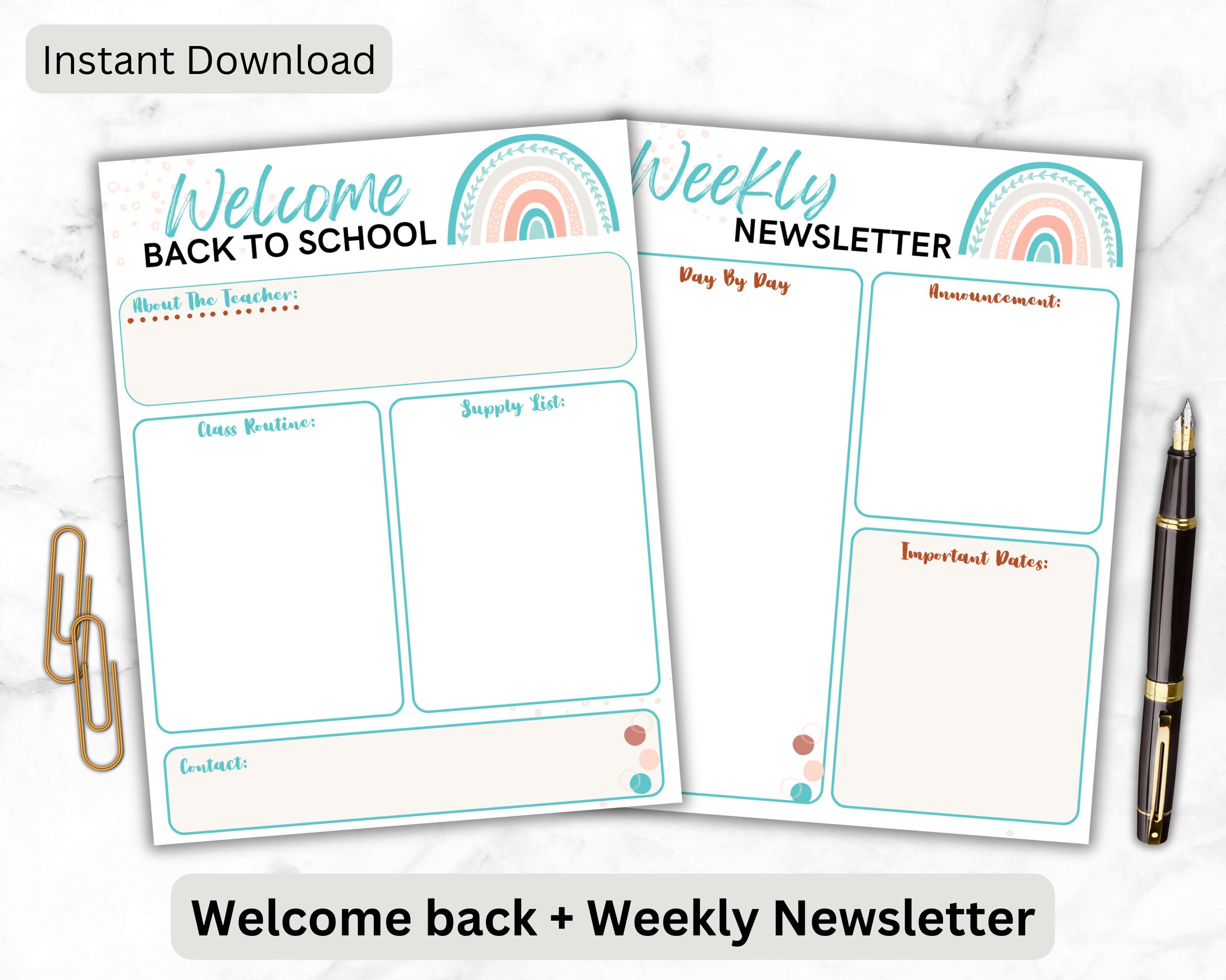 Welcome Back to School Meet the Teacher Weekly Newsletter Teacher ...