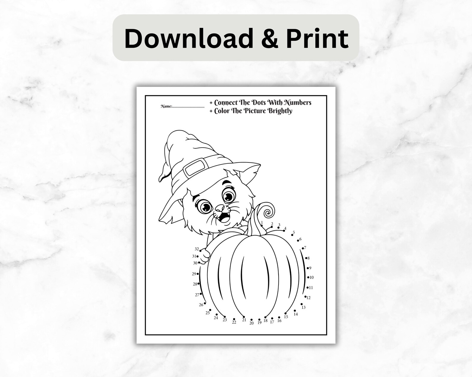 30 Halloween Connect the Dot | Number Dot | Halloween Activity for Kid ...