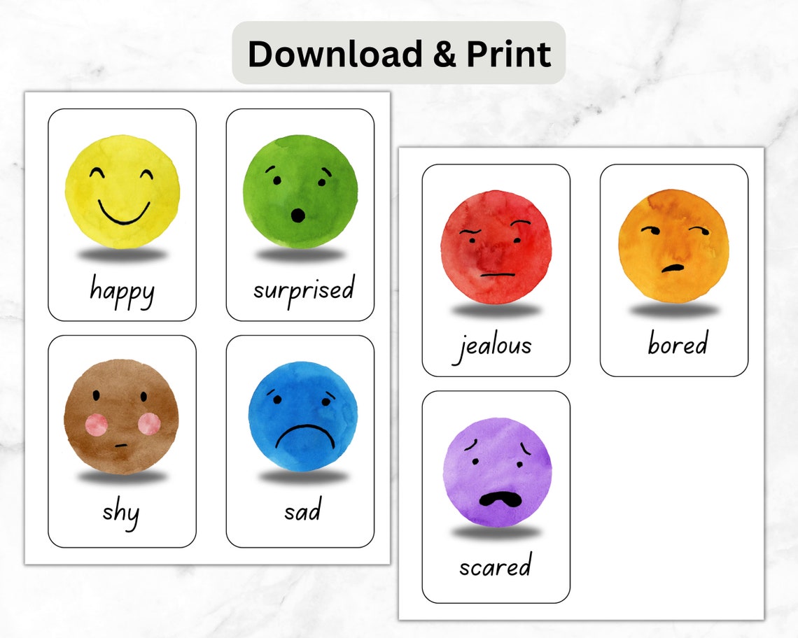 Emotion Flashcards | Feelings Flash Cards | Printable Homeschool ...
