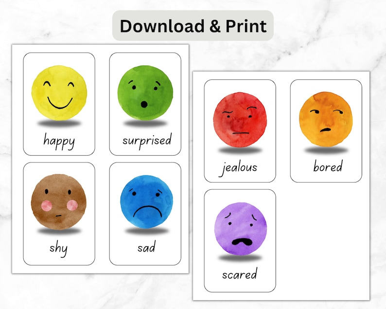 Emotion Flashcards | Feelings Flash Cards | Printable Homeschool ...