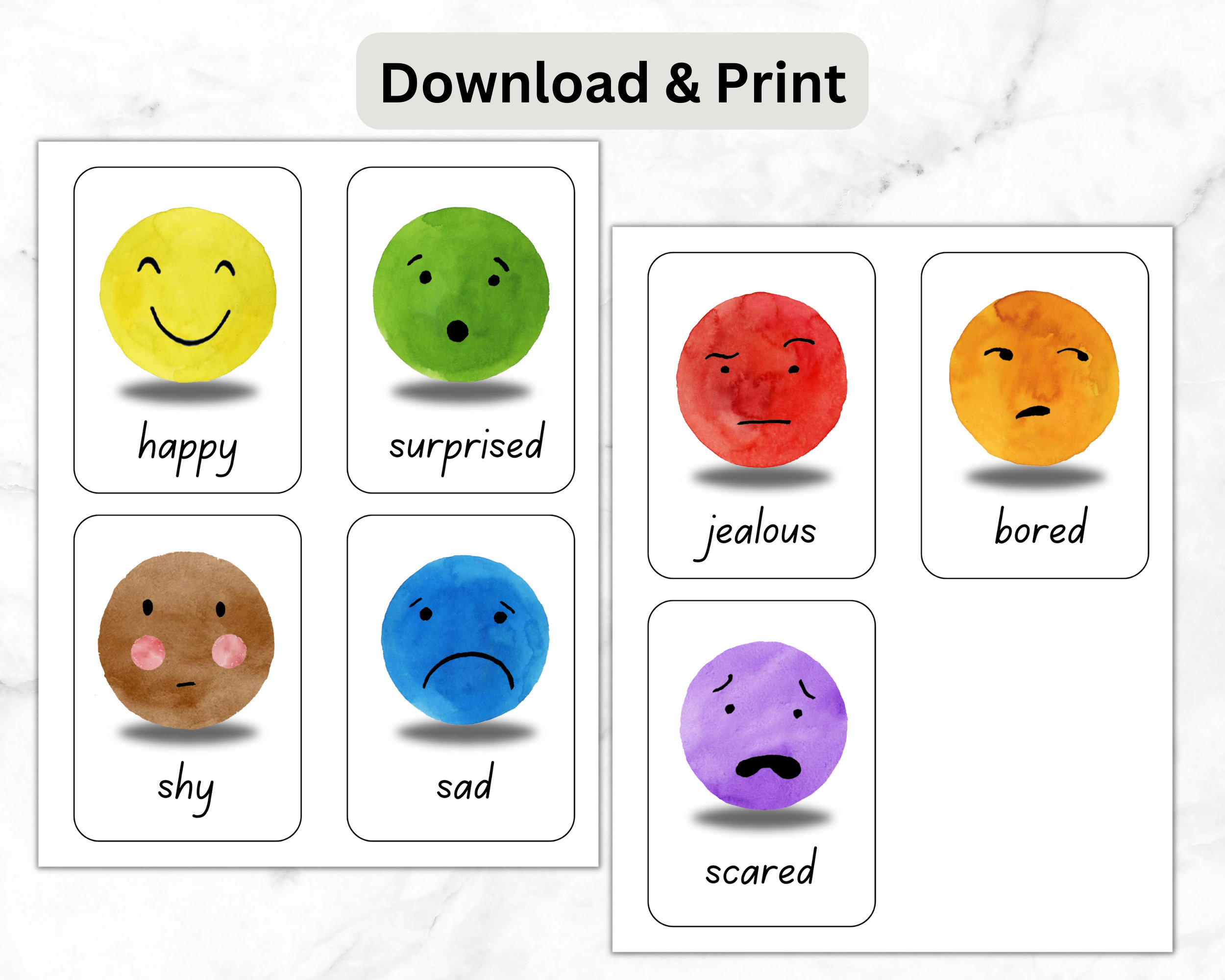 Emotion Flashcards | Feelings Flash Cards | Printable Homeschool ...