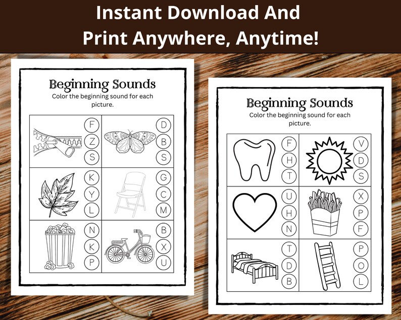 Identifying Beginning Letter Sound Worksheets Coloring - Etsy
