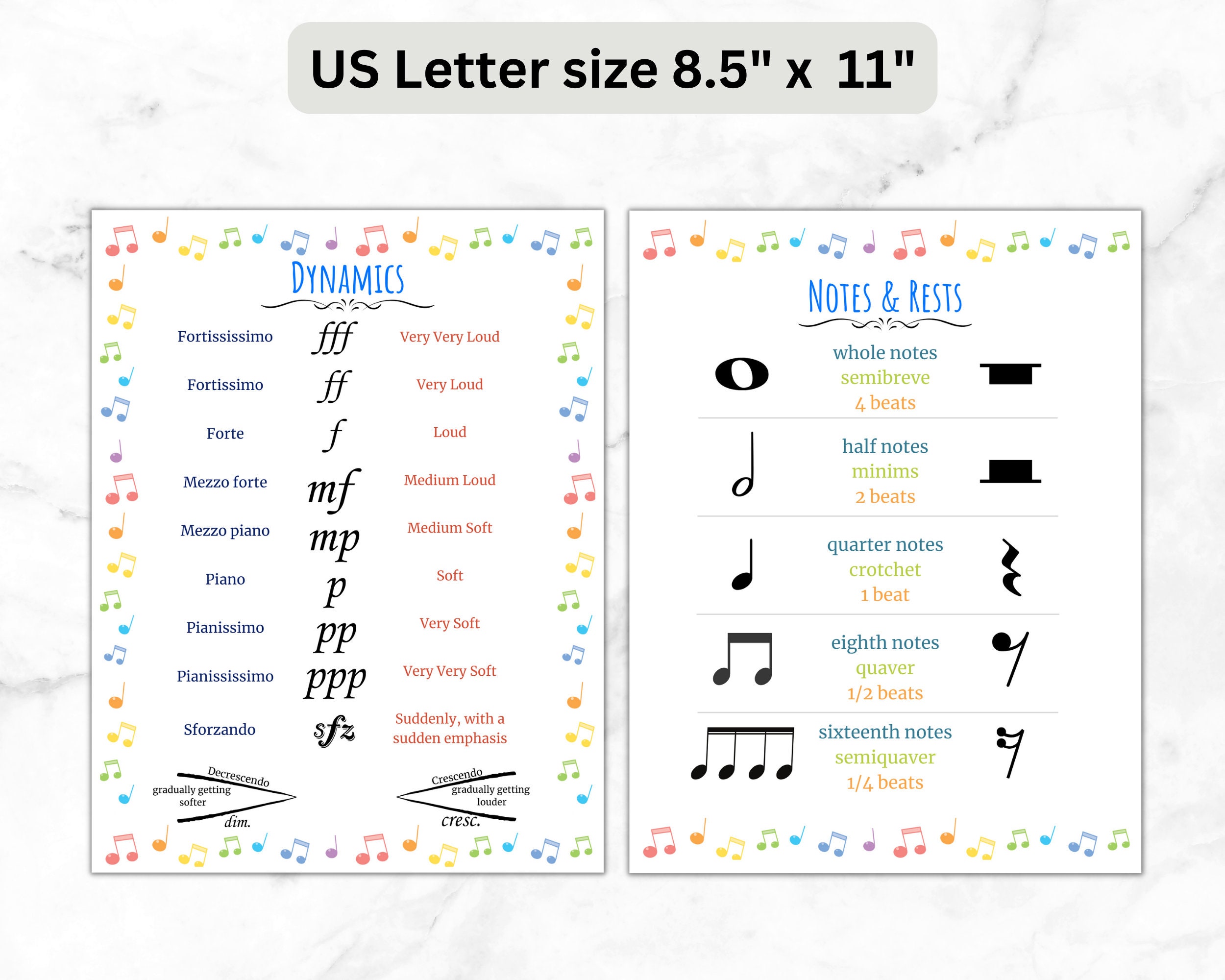Music Basic Symbols Poster | Identify Music Symbols | Beginner Music ...