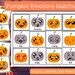 Pumpkin Emotions Matching Game: Montessori Worksheets (digital Download ...