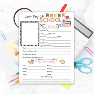 School Memory Box Keepsake for Kids | First and Last Day Printable ...