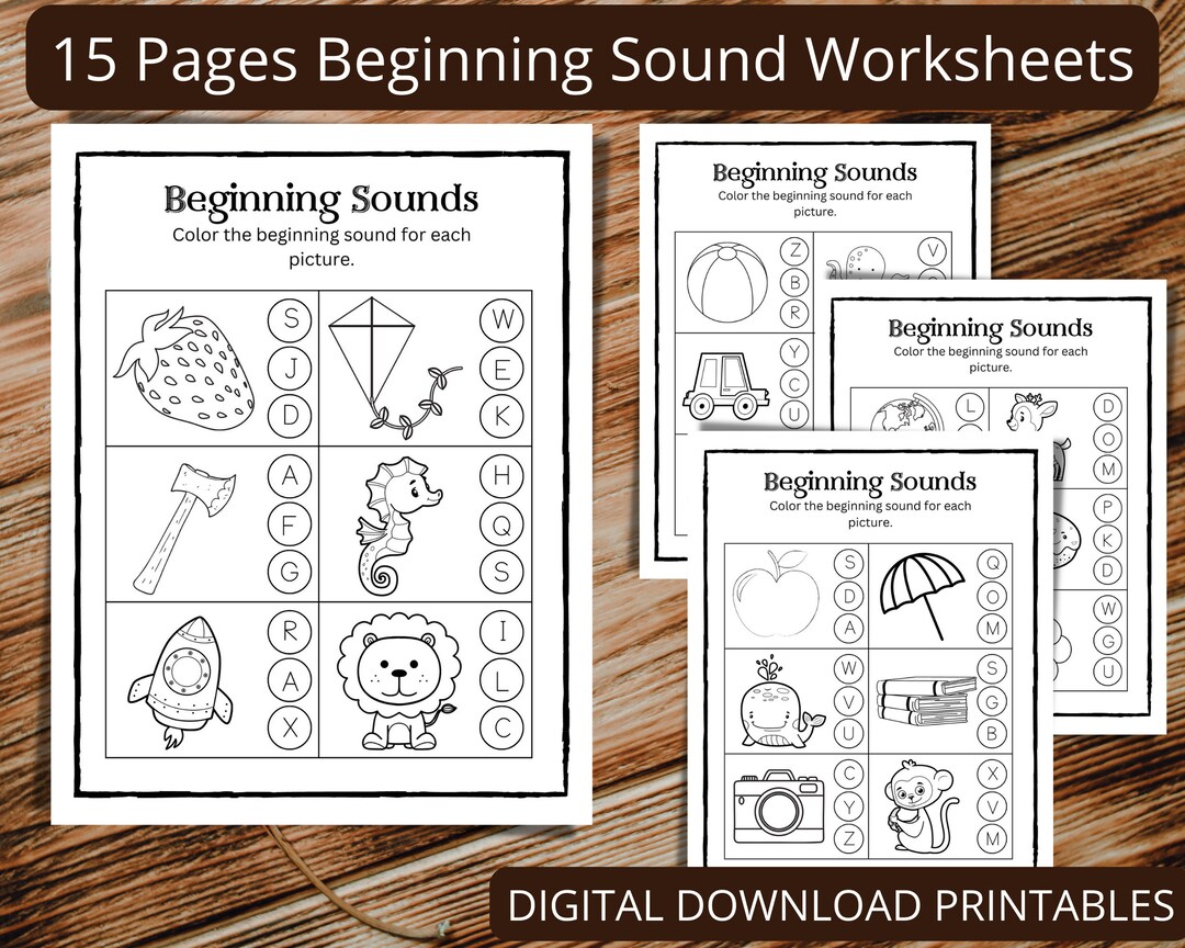 Identifying Beginning Letter Sound Worksheets Coloring - Etsy