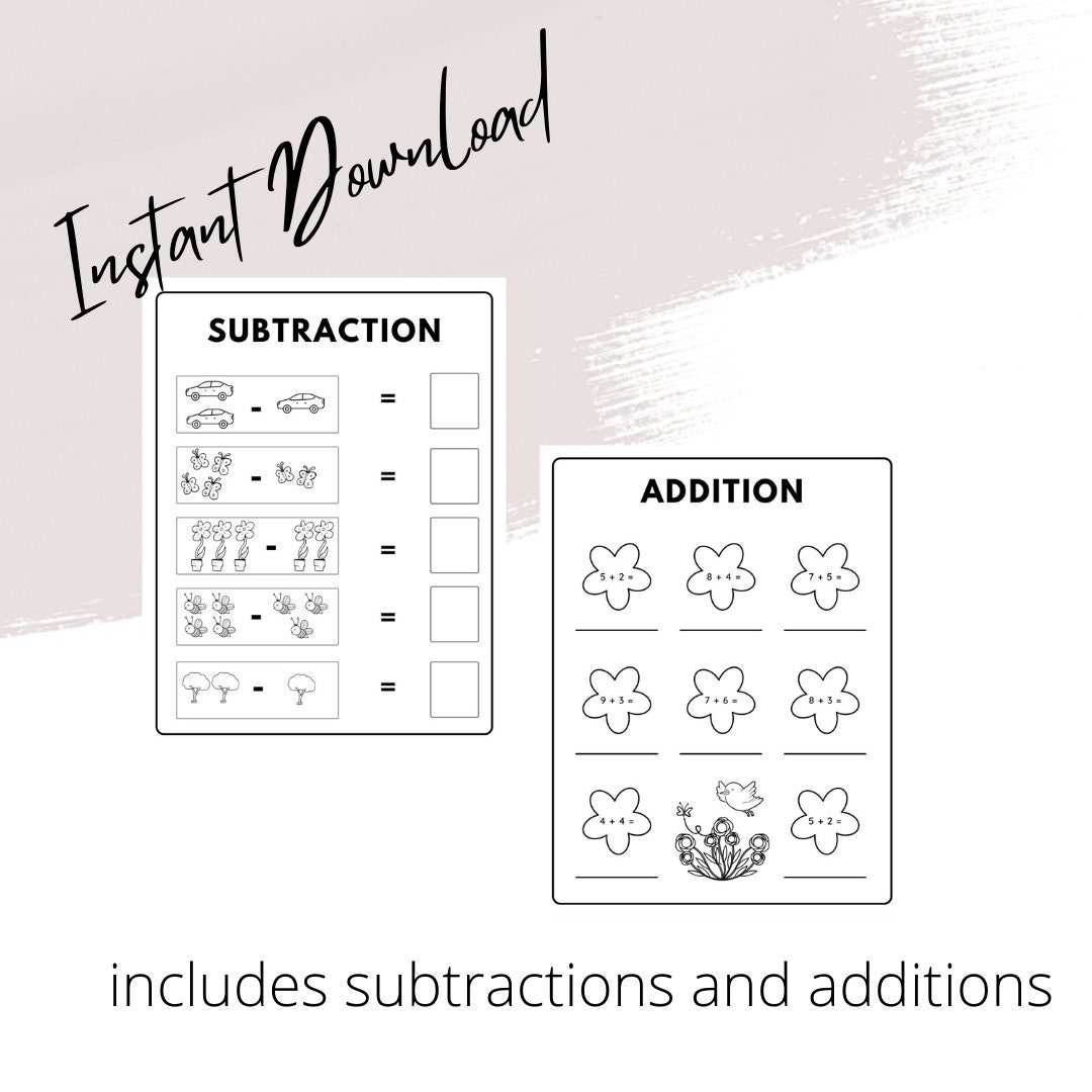 25 Printable Kindergarten Math, Montessori, Math Problems, Number ...