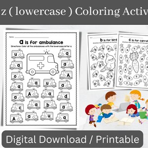Alphabet Coloring Worksheets: A-Z Lowercase Activity (printable) - Etsy