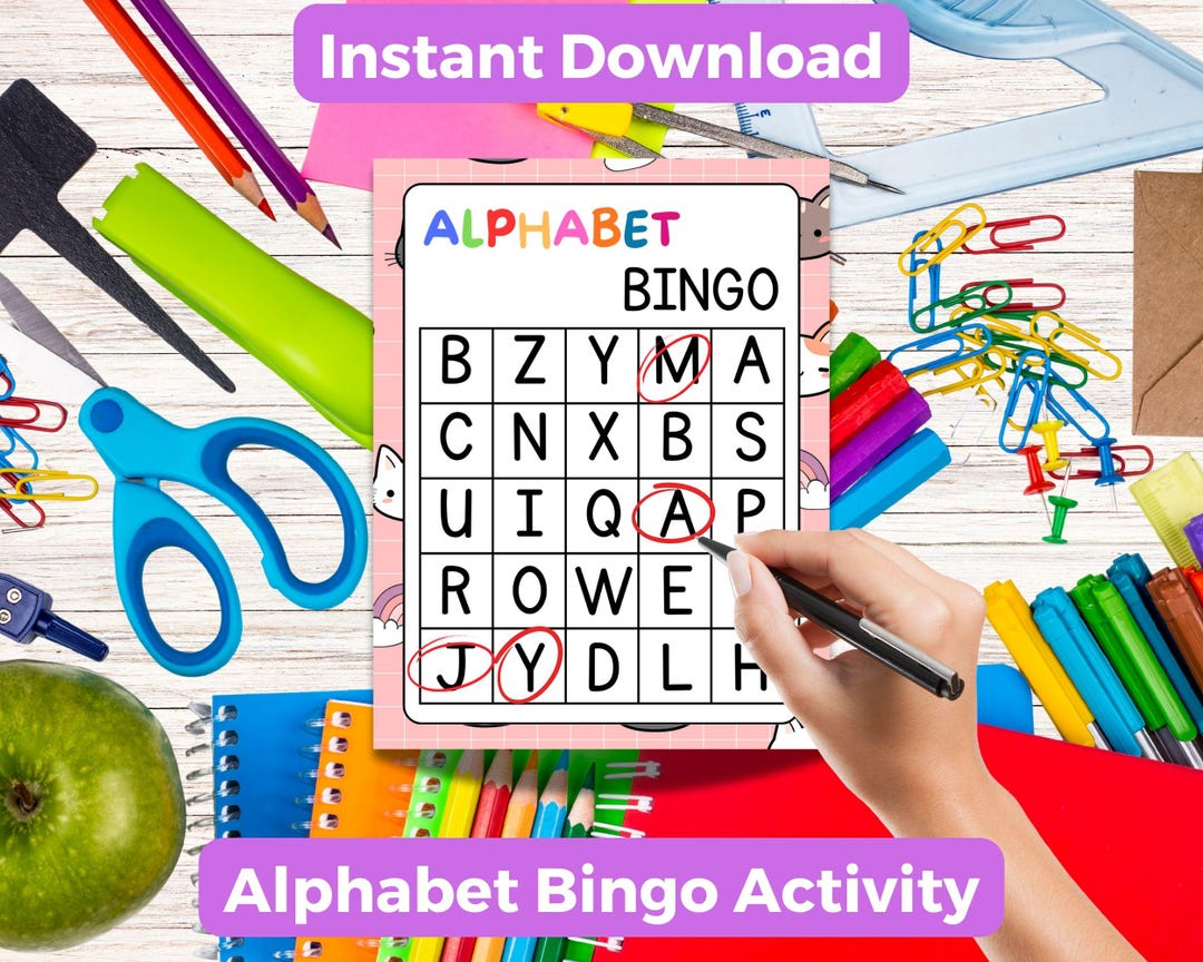 Alphabet Bingo Game for Kids | Fun ABC Learning Printable - Etsy