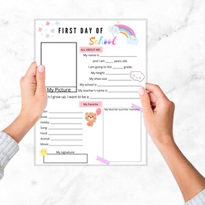 School Memory Keepsake: First & Last Day Interview (printable) - Etsy