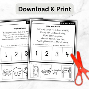 Nursery Rhyme Story Worksheet | Cut & Paste Nursery Rhyme Activity ...