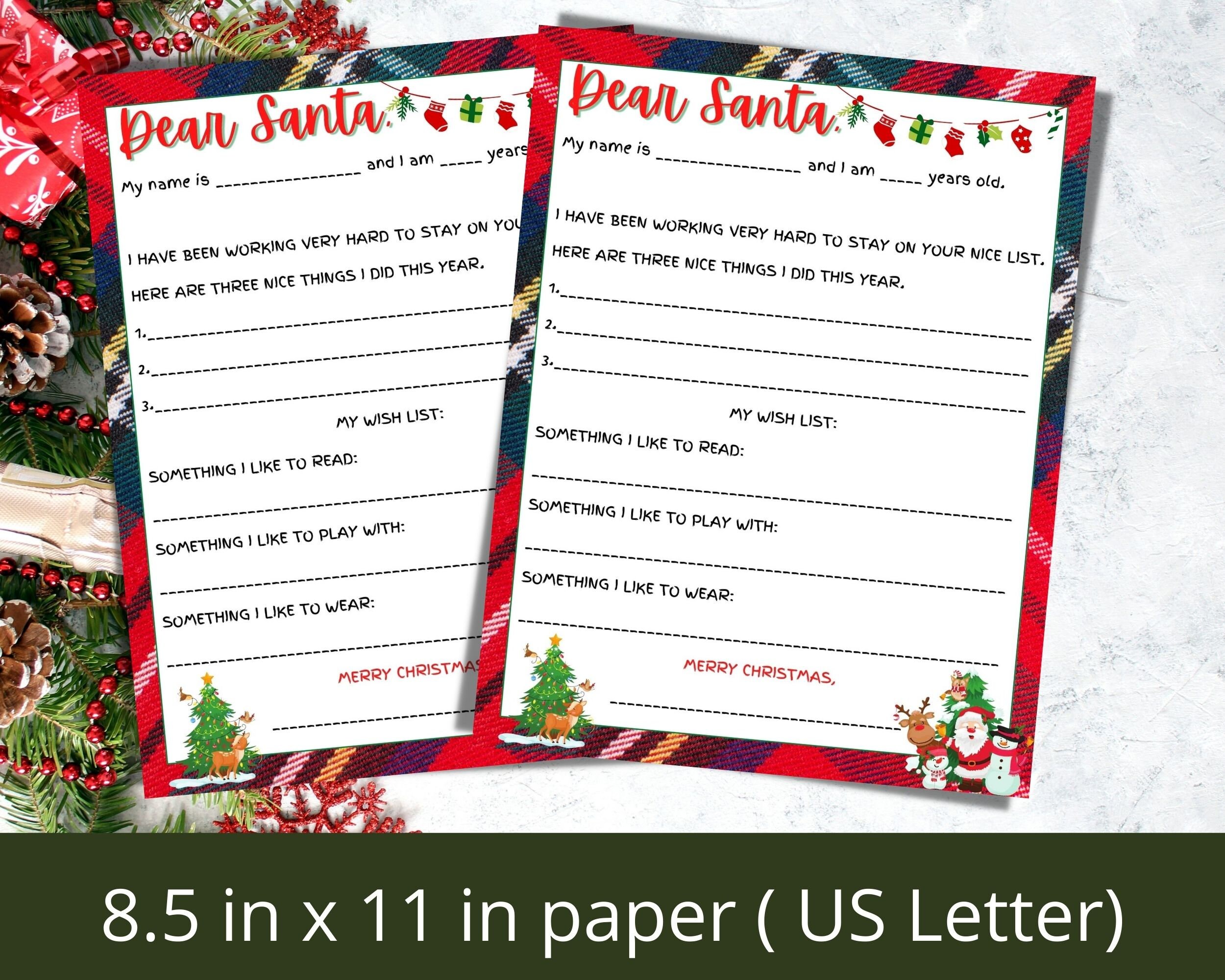 Letter to Santa Fill Out Keepsake Christmas Wish List for Toddler ...