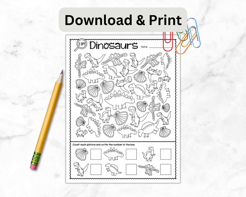 10 Dinosaur Theme Counting Number Activity for Toddler | Printable ...