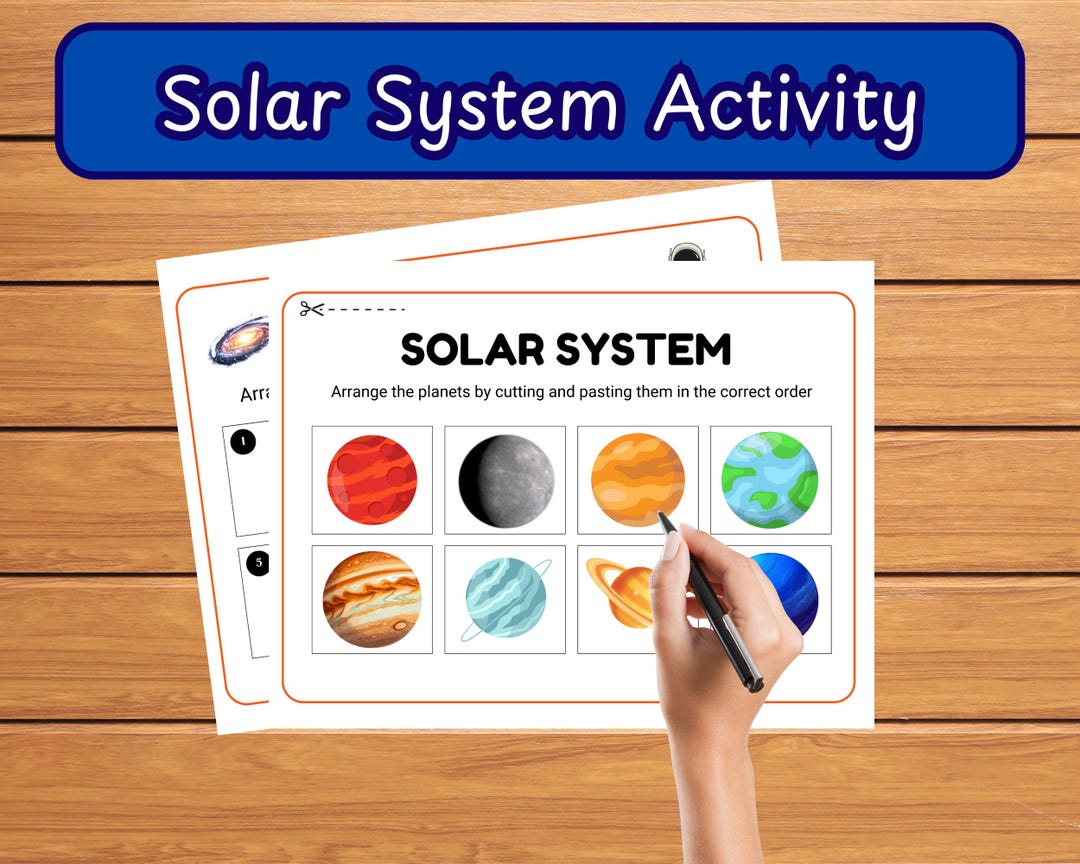 Solar System Cut and Paste Activity for Kids | Planet Order Worksheet ...