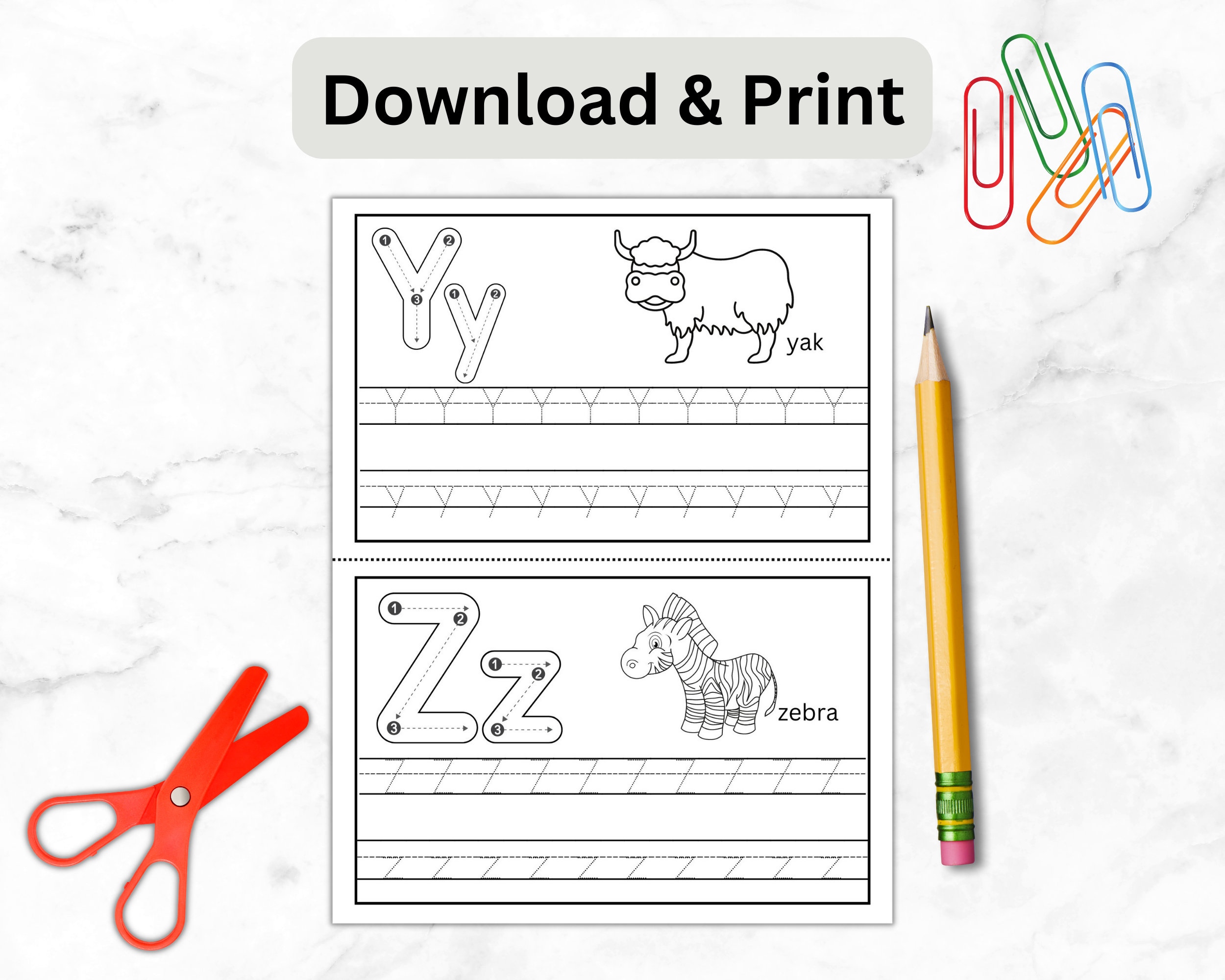 Alphabet Tracing Activity Printable Worksheet ABC Tracing - Etsy