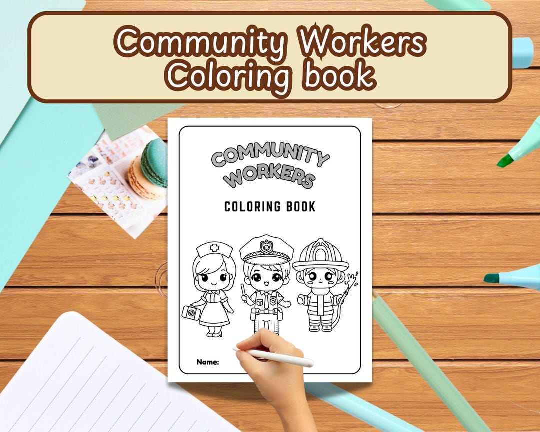 Community Workers Coloring Book for Kids | Printable Community Helpers ...