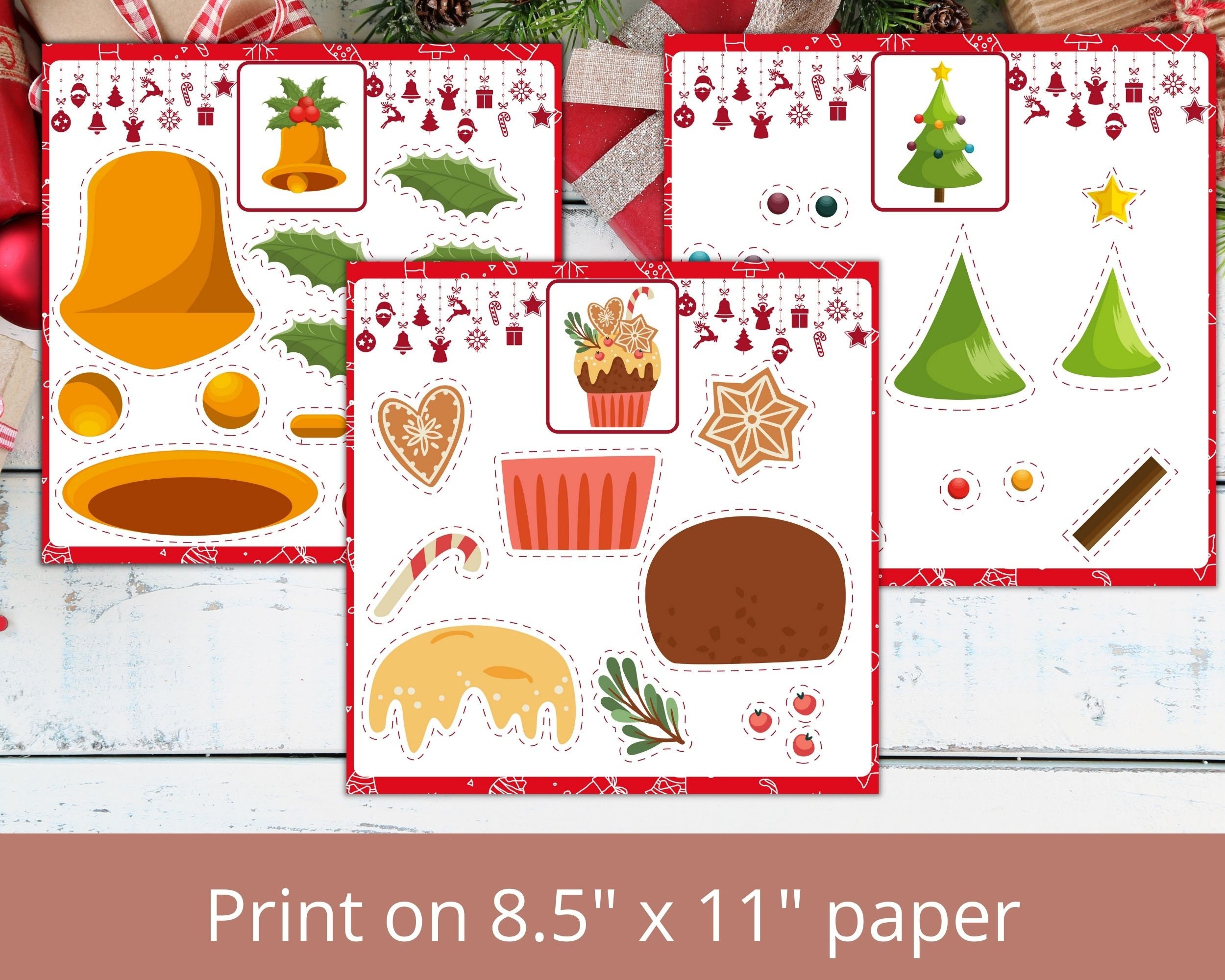 Christmas Cut and Paste Activity | Holiday Theme Motor Skill Practice ...