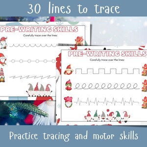 Christmas Gnome Pre-writing Motor Skill Tracing Lines for - Etsy