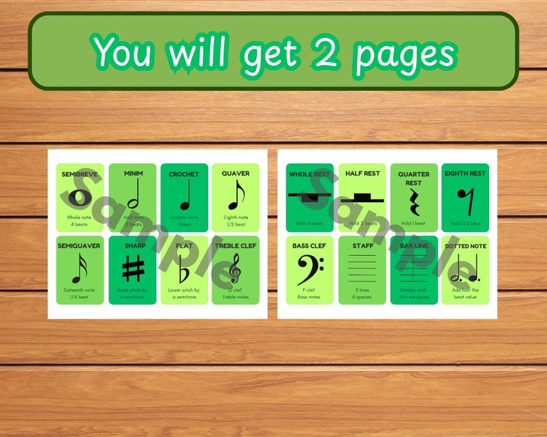 Music Note Flashcards for Kids | Beginner Music Learning - Etsy