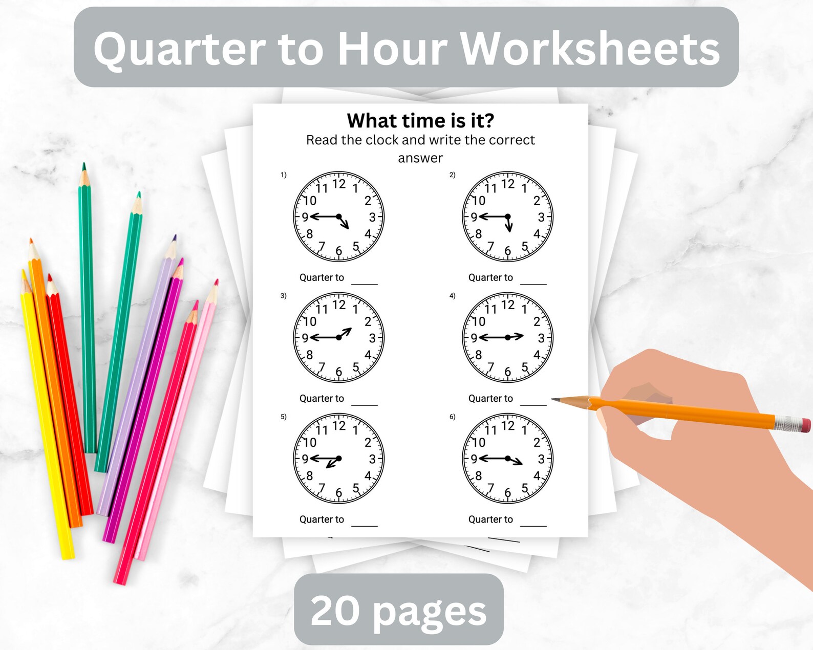 20 Printable Time Worksheets for Kindergarten, 1st and 2nd Grade What ...