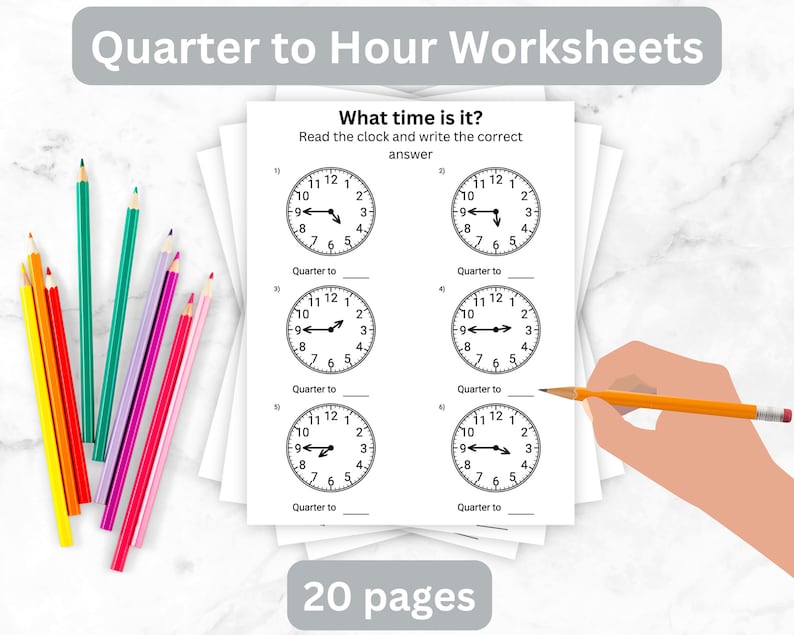 20 Printable Time Worksheets for Kindergarten, 1st and 2nd Grade What ...