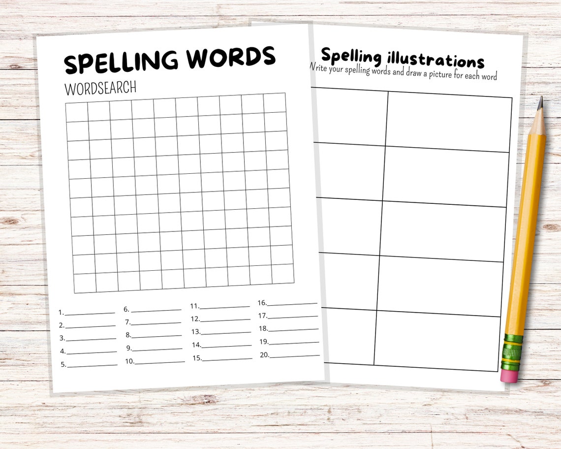 10 Spelling Words Practice Printable Worksheets for Elementary ...