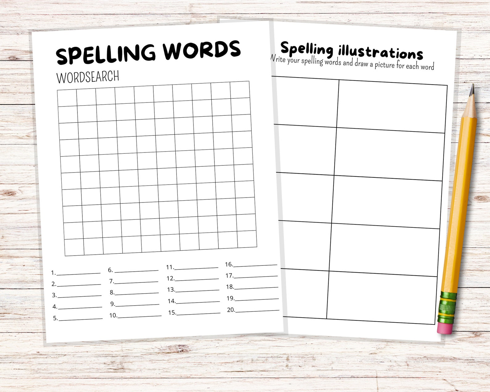 10 Spelling Words Practice Printable Worksheets for Elementary ...