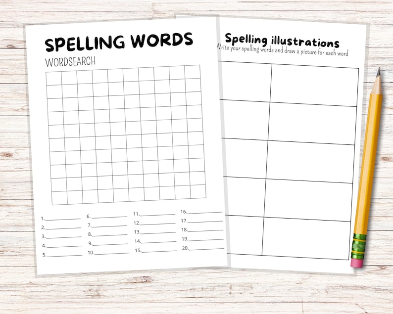10 Spelling Words Practice Printable Worksheets for Elementary ...