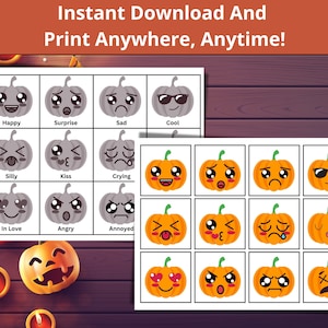 Pumpkin Emotions Matching Game: Montessori Worksheets (digital Download ...