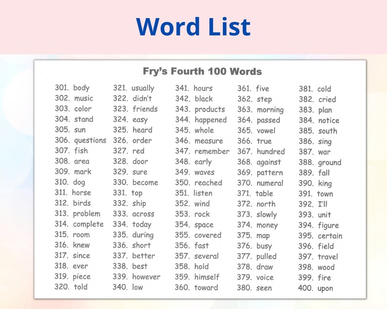 Dinosaur Sight Words Worksheets: Fry 4th Set (digital Download) - Etsy