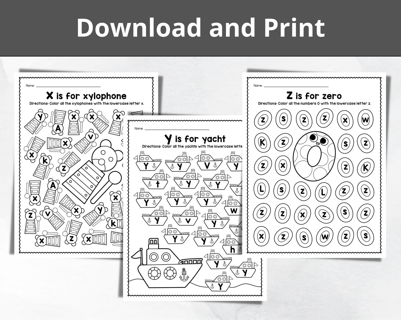 Alphabet Coloring Worksheets: A-Z Lowercase Activity (printable) - Etsy