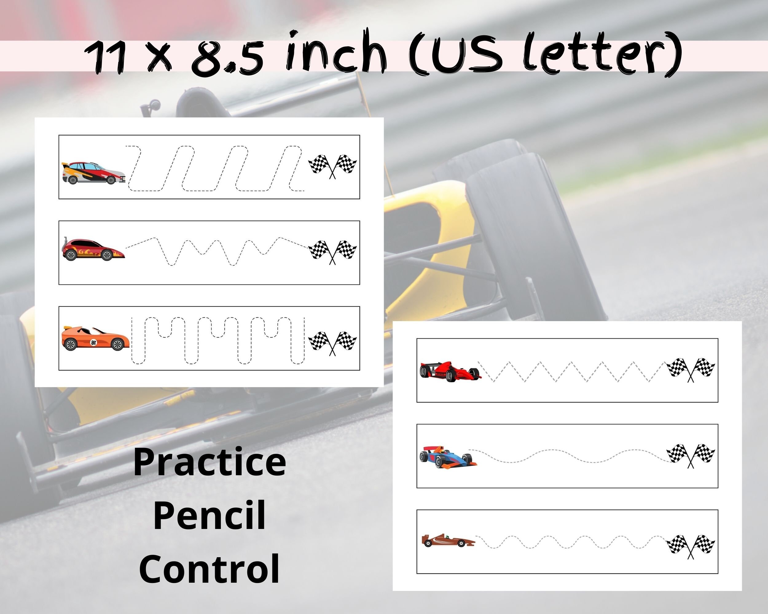 Motor Skill Tracing Lines Pencil Control Worksheet Activity Busy Binder ...