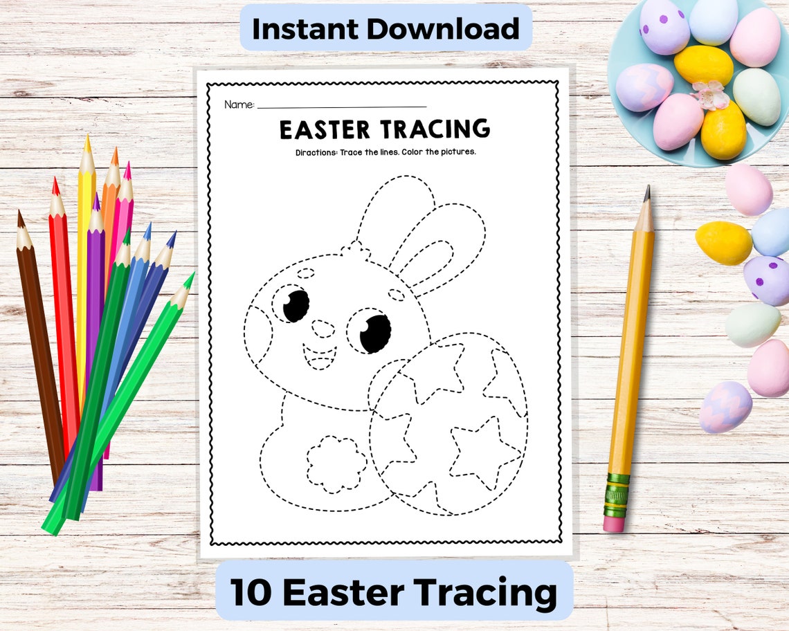 Easter Tracing Activity Worksheet | Pencil Motor Skill Grip Practice ...