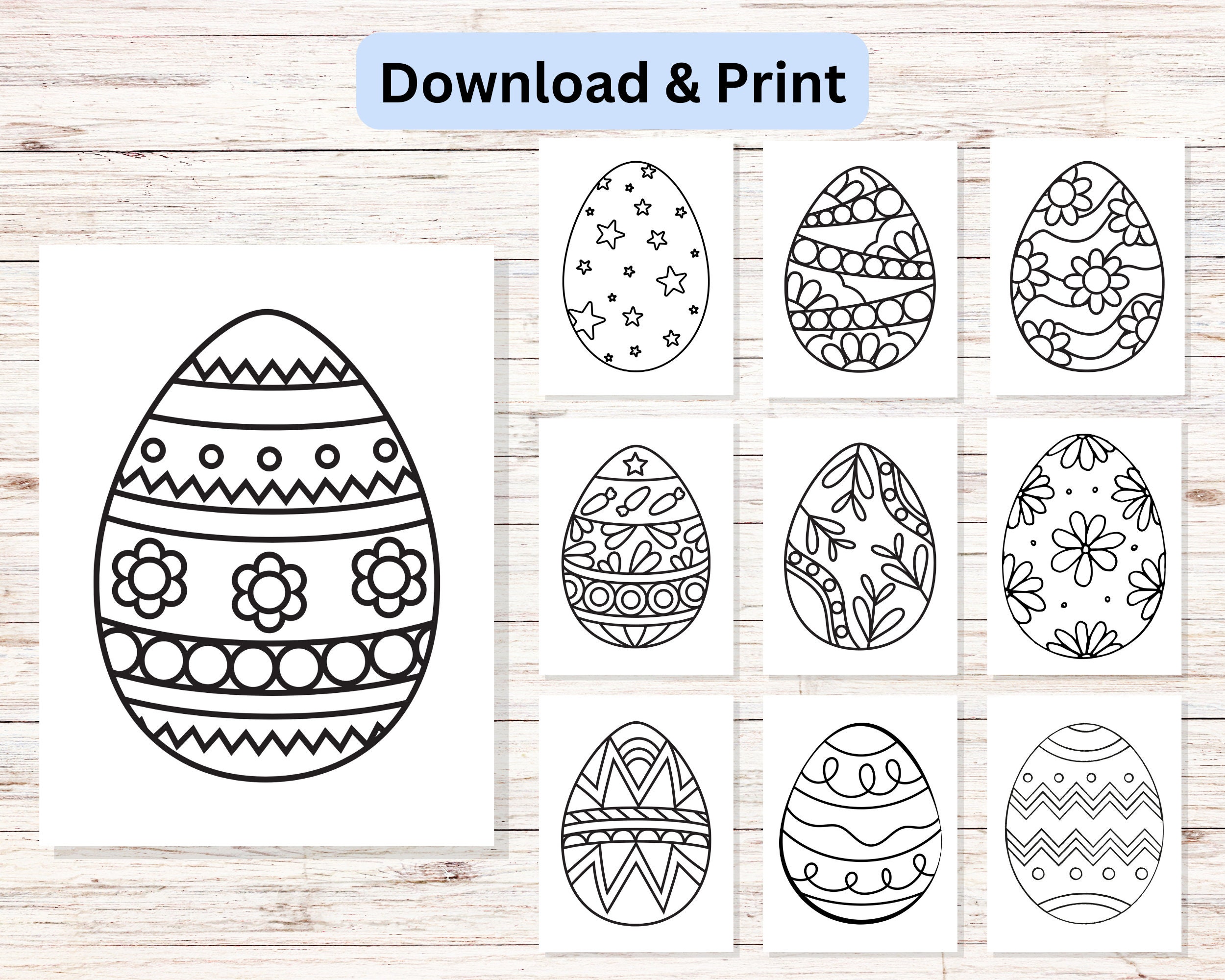 Easter Egg Kid Coloring Page | Kindergarten Easter Printable Easy ...