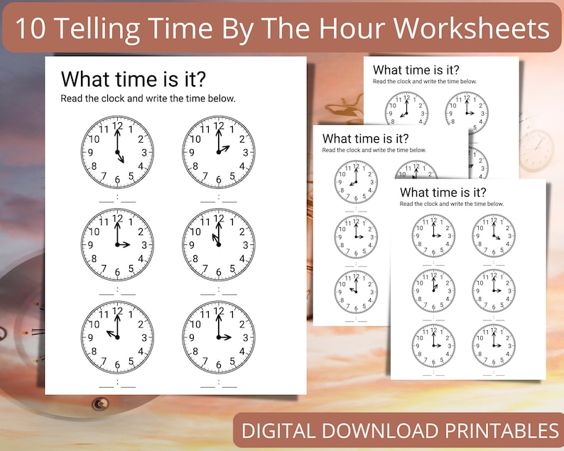 10 Printable Time Worksheets for Kindergarten, 1st and 2nd Grade What ...
