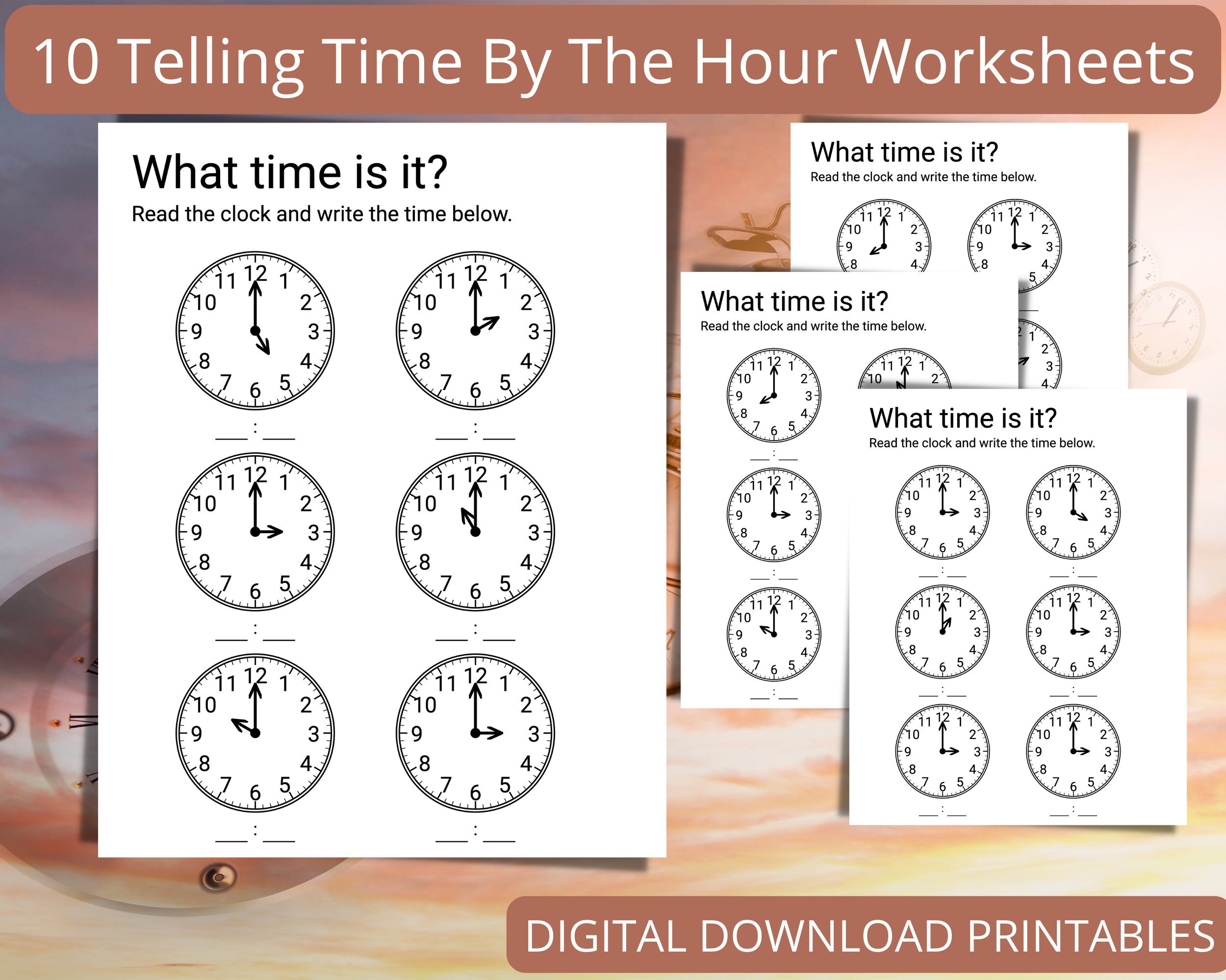 10 Printable Time Worksheets for Kindergarten, 1st and 2nd Grade What ...