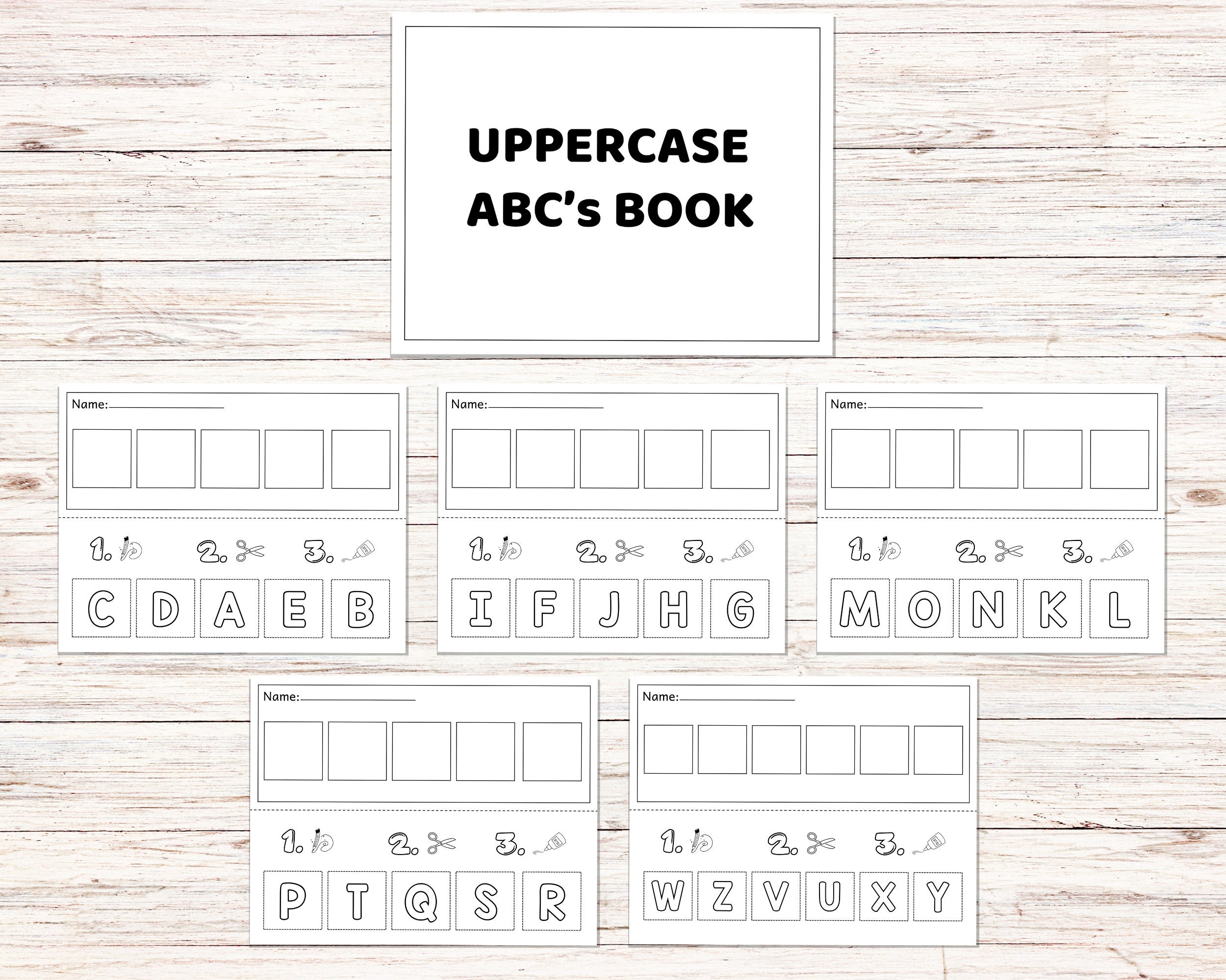 Abc's Alphabet Number Shape Build A Book Activity for Kid Motor Skill ...
