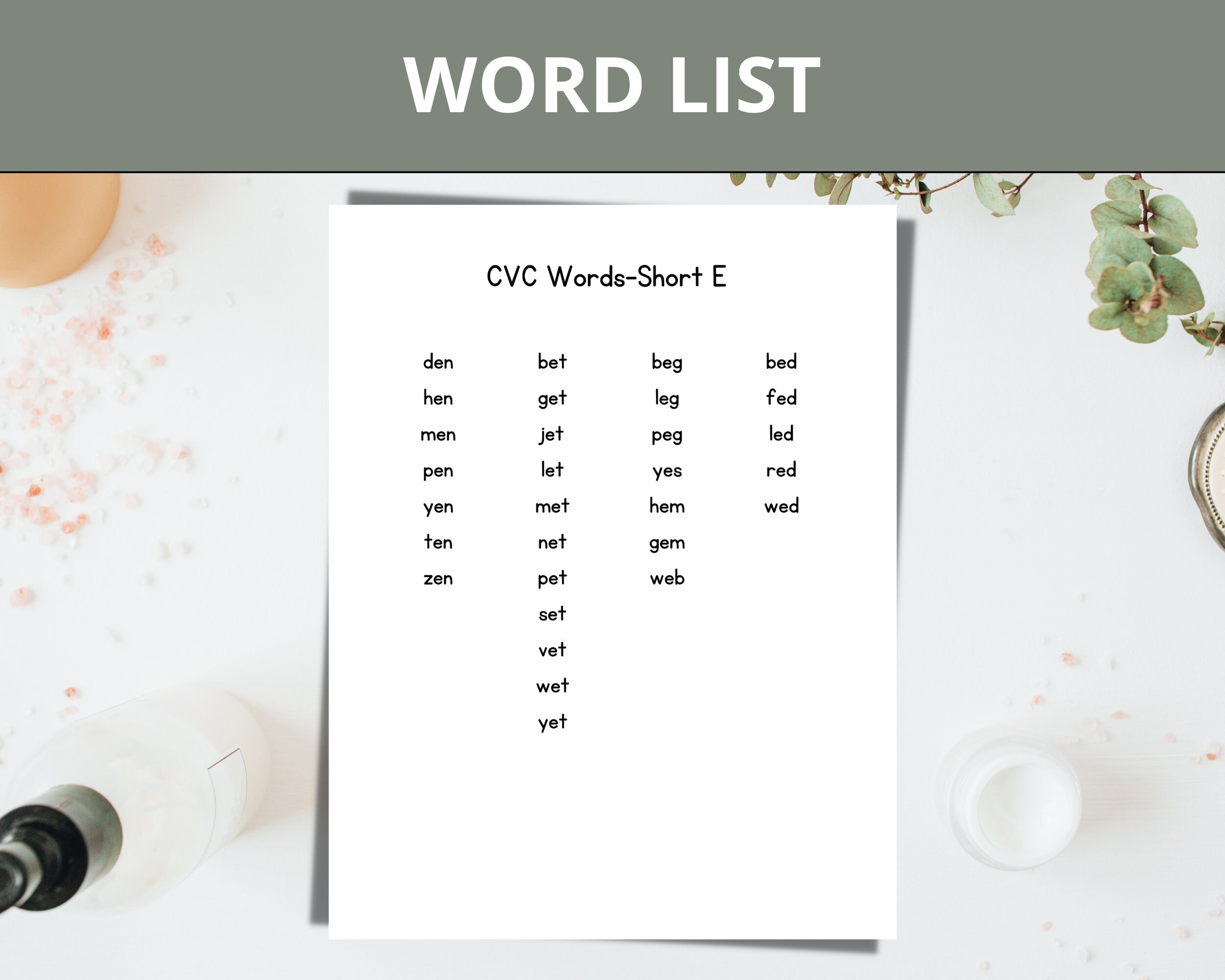 15 Pages of Short e CVC Words Worksheets for - Etsy