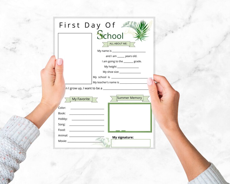 School Memory Box Keepsake for Kids First and Last Day Printable ...
