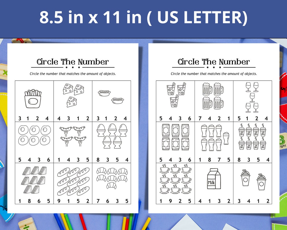 20 Pages Circle the Number Math's Worksheet | Count and Circle the ...